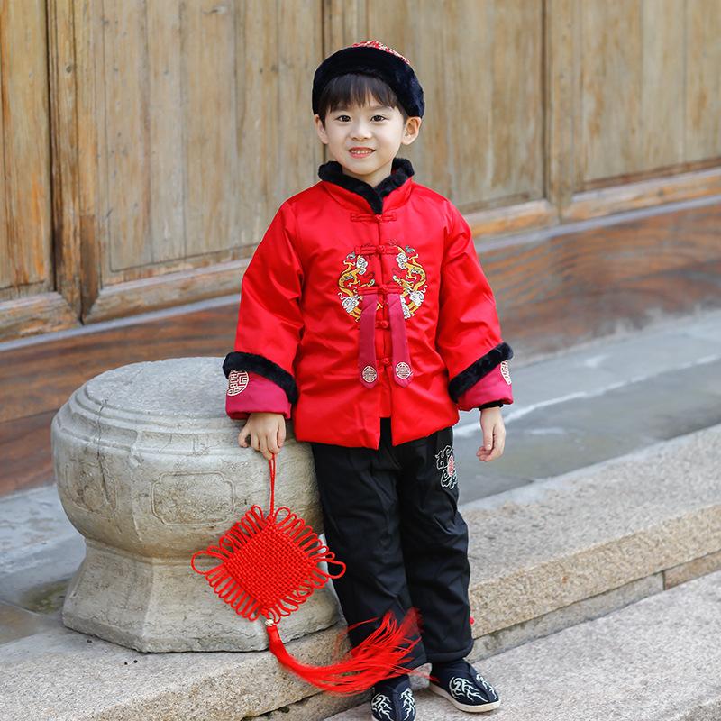 Kids Boy Year Tang Suit Chinese Style Dragon Embro... – Vicedeal
