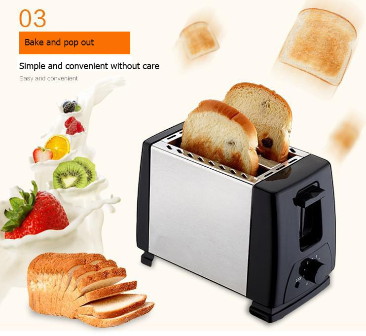 2 Slices Stainless steel toaster 750w Automatic Fa... – Grandado