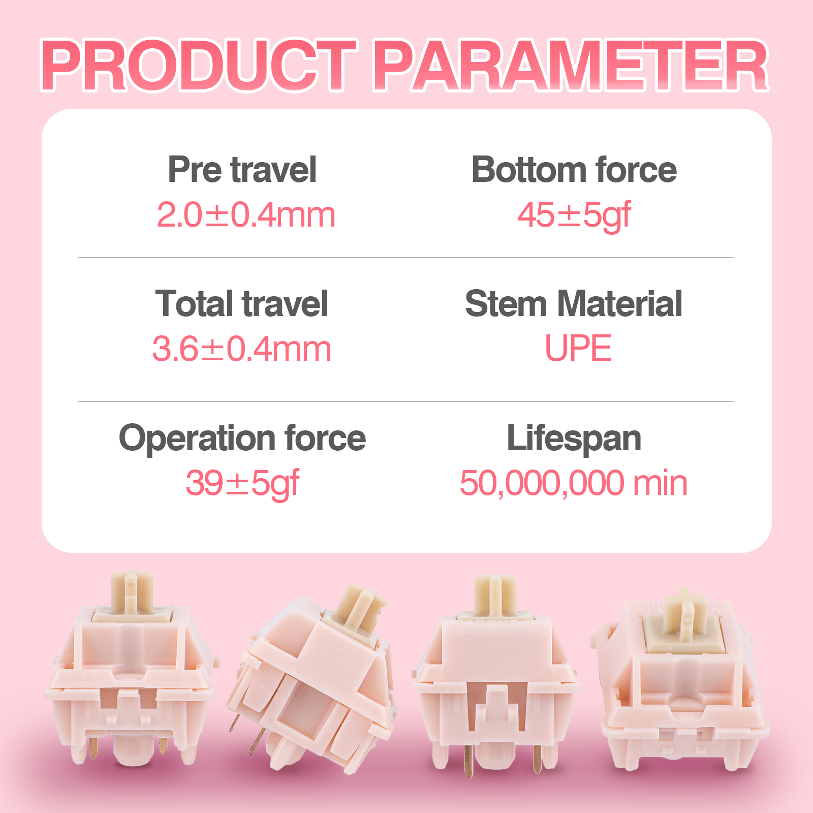 35 PCS EPOMAKER Naakt Rosa 39gf 5-Pin Voorgesmeerd... – Grandado