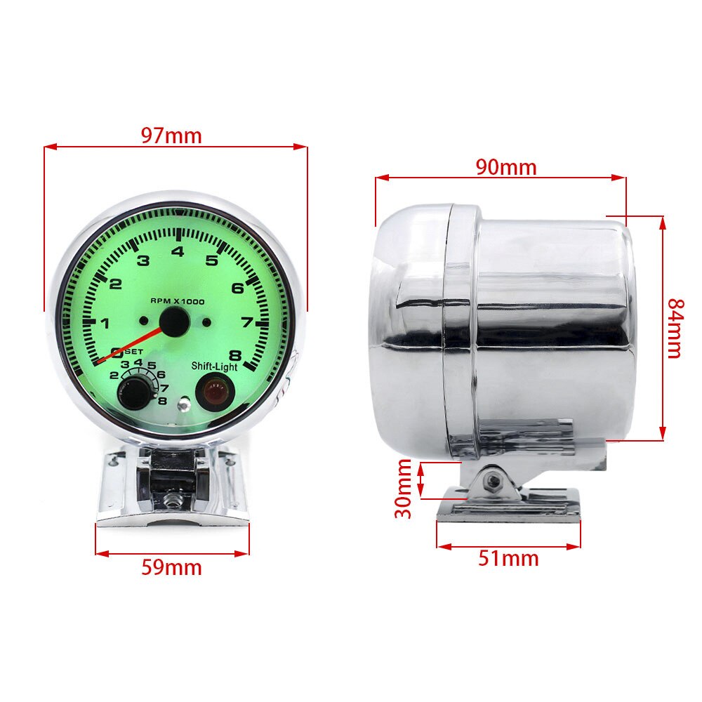 Auto Car Tachometer Tacho Gauge 0~8000 RPM Meter U... – Grandado