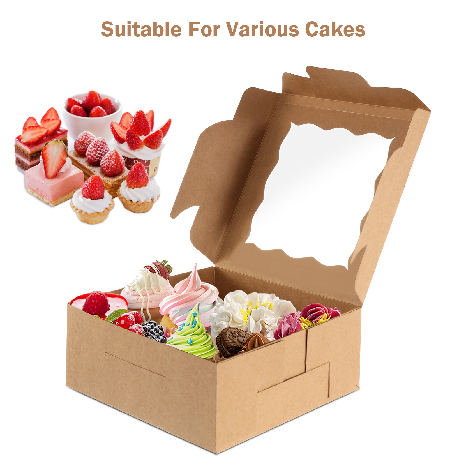 25Pcs 6" Kraft Paper Bakery Cookie Cake Pies ... – Grandado