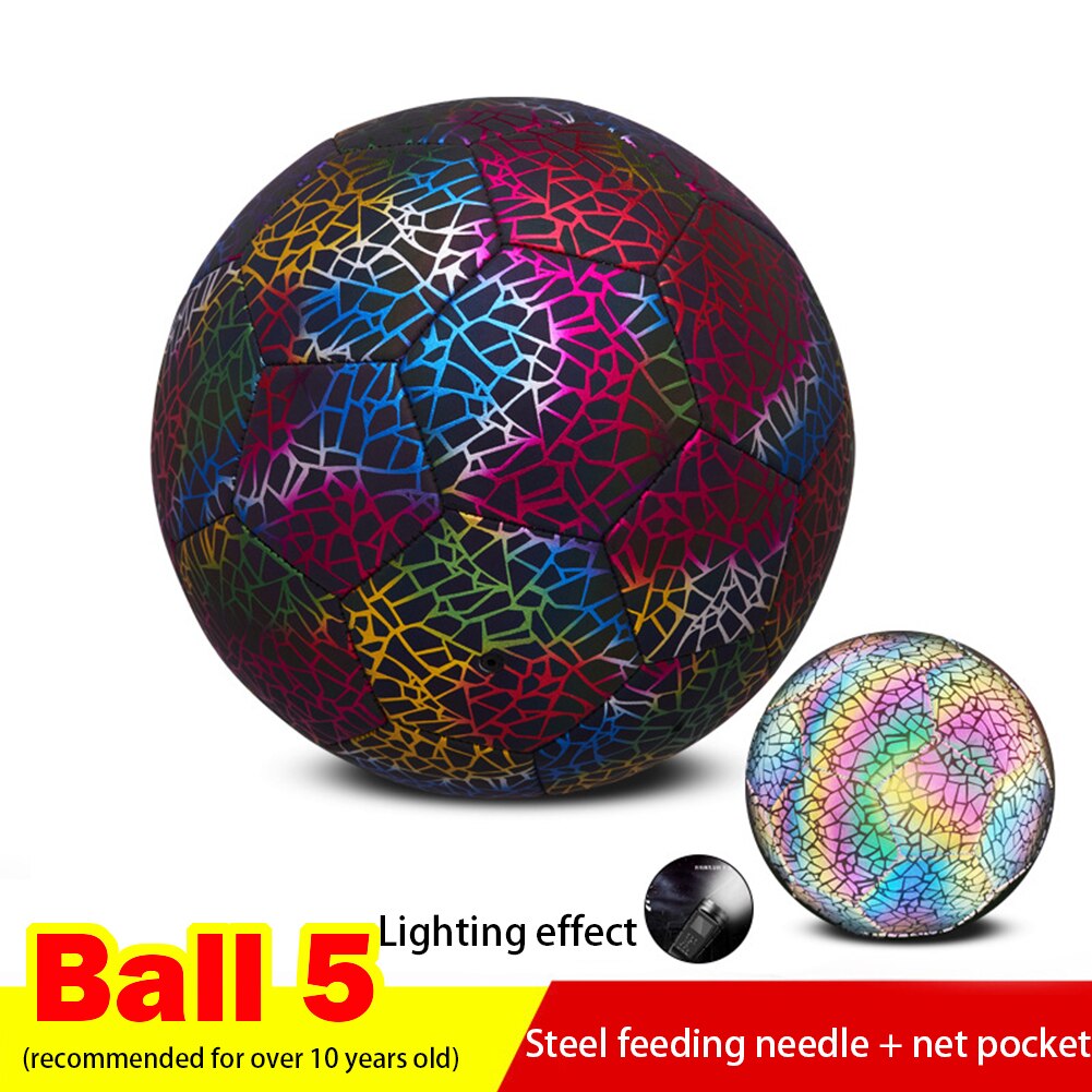 PU Kids Reflective Soccer Ball Adult Child Standar... – Grandado