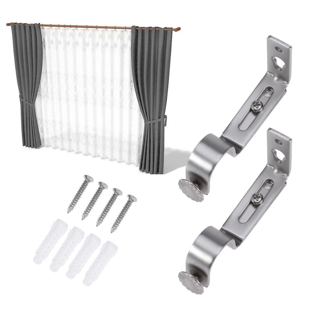 One Pair Roman Style Curtain Rod Iron Single Brack... – Grandado