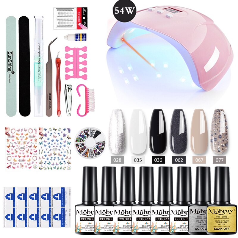 Mobray 10/6 Color Gel Nail Polish Set With 54W UV ... – Grandado