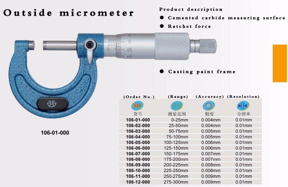 outside micrometer Casting paint frame 0-25mm 25-5... – Vicedeal