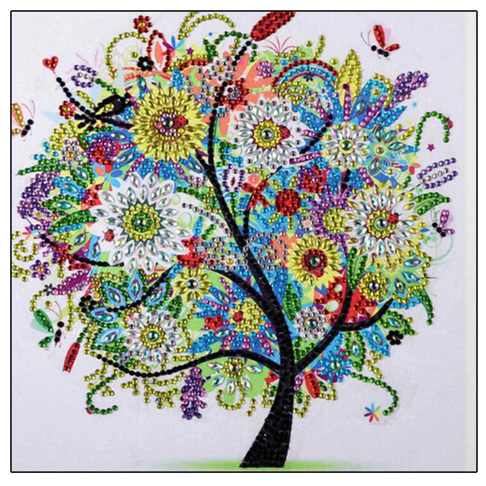 Diamond Embroidery Winter Flower Tree Special Shap... – Grandado