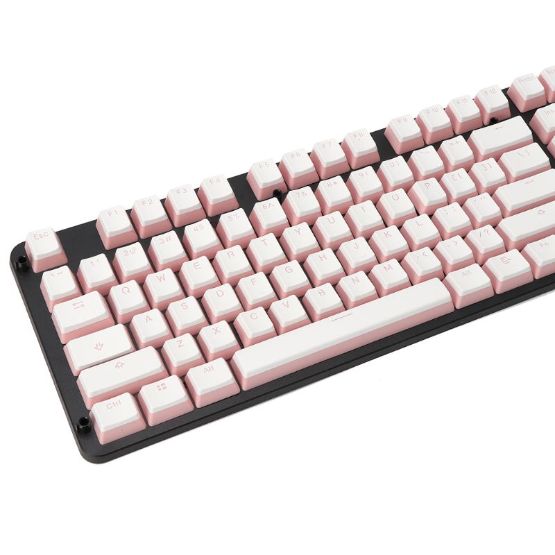 RGB 108 Keycaps ANSI Layout Add ISO PBT Pink Puddi... – Grandado