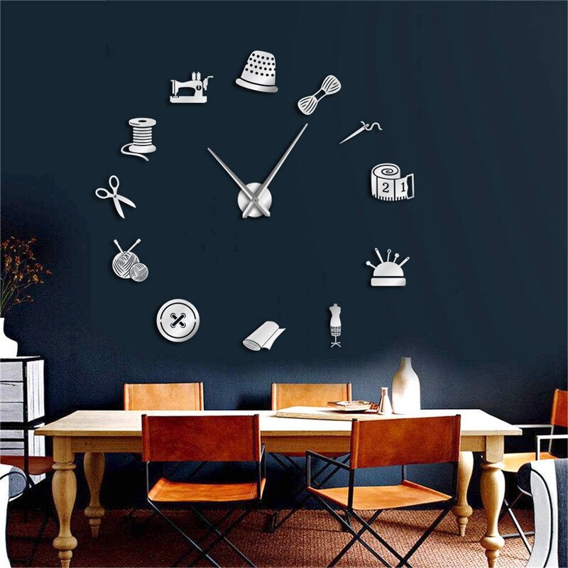 Tailor Shop Decorative DIY Large Wall Clock for Li... – Grandado