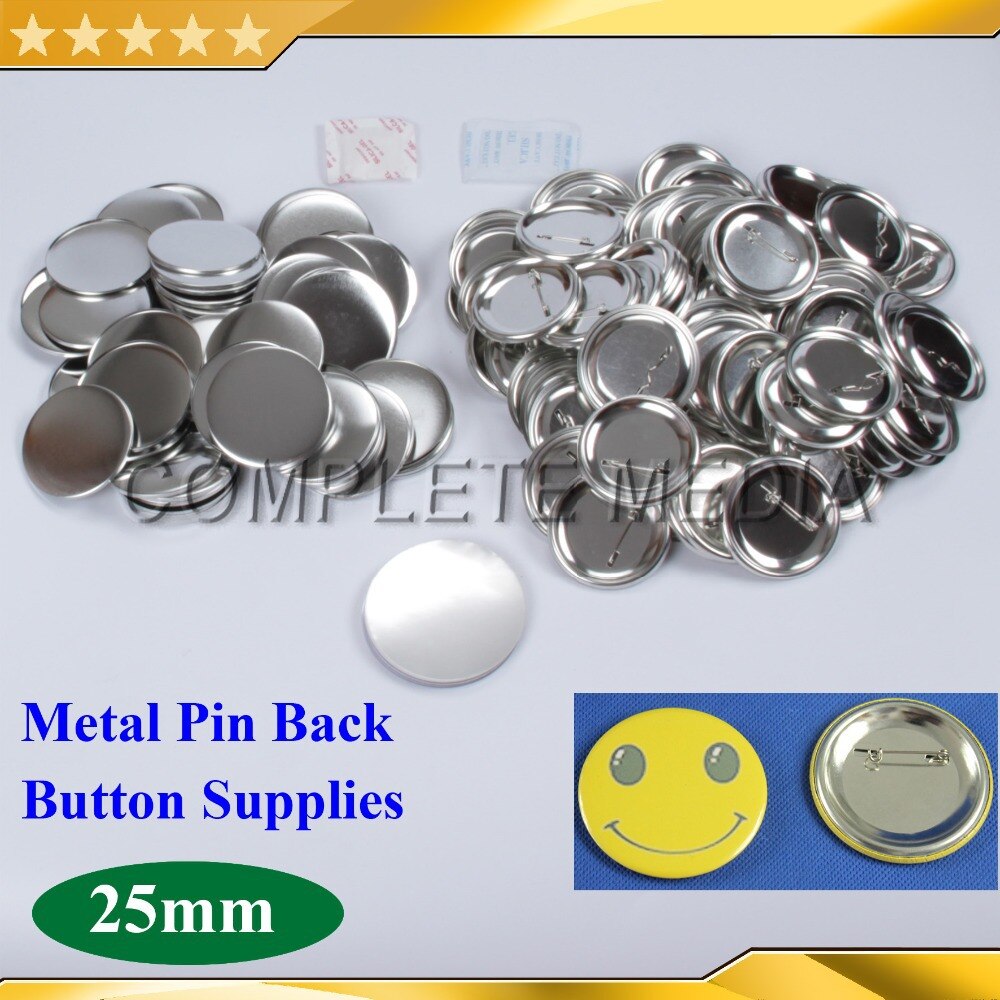 500 Sets 1 "25mm Pin Zurück Metall Buttons Taste L... – Vicedeal
