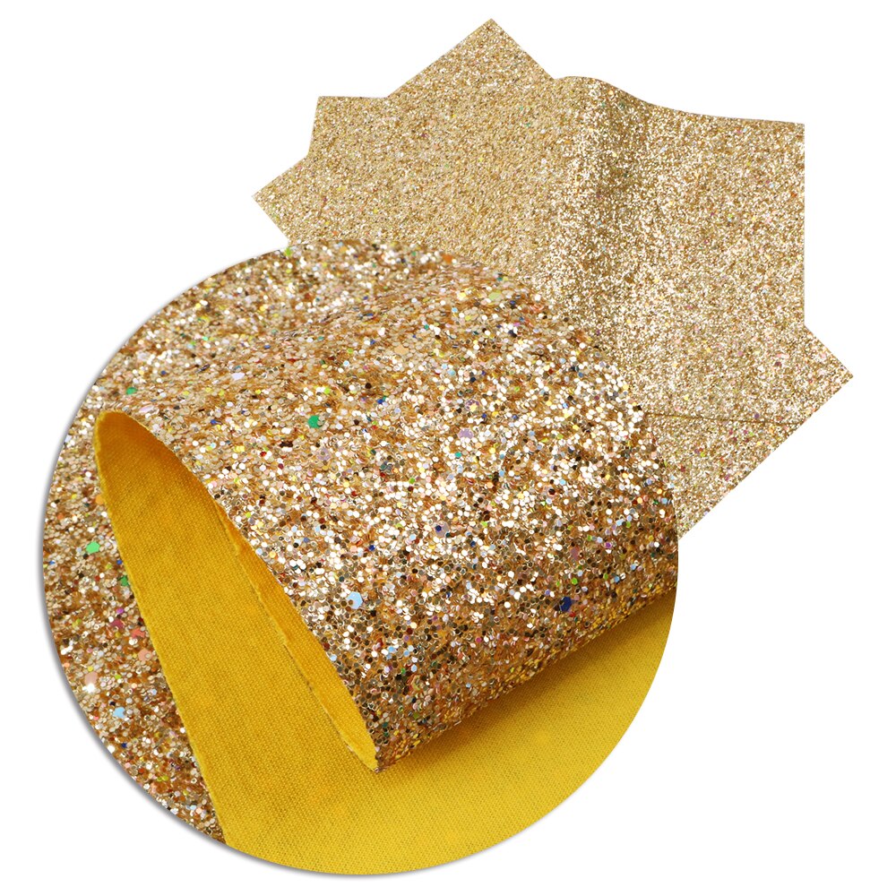 20*34cm effen gekleurde dikke glitter vinyl stof i... – Vicedeal