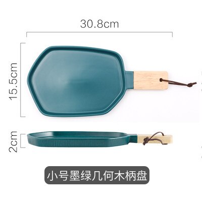 Nordisk træskaft tallerken keramisk western taller... – Grandado