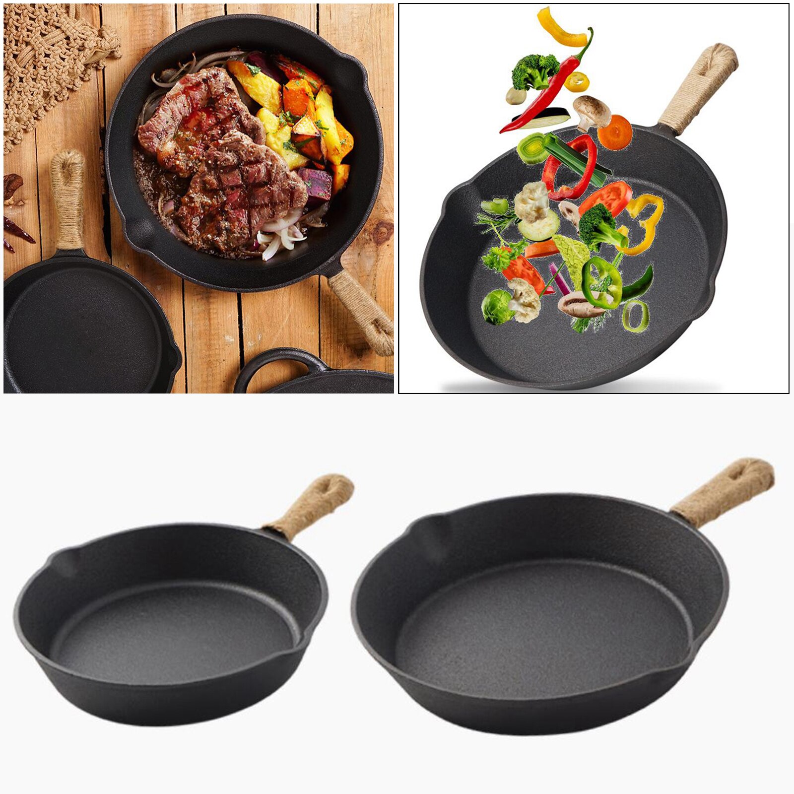Non-Slip Frying Pan Skillet Hiking Camping Cookwar... – Vicedeal