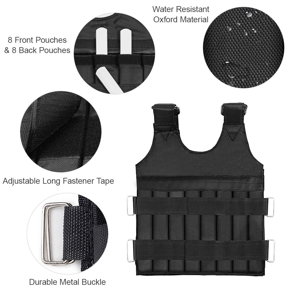 Max Loading 15kg Adjustable Weighted Vest Weight J... – Grandado