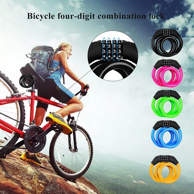 Bicycle Four-digit Password Lock Anti-theft Lock M... – Grandado