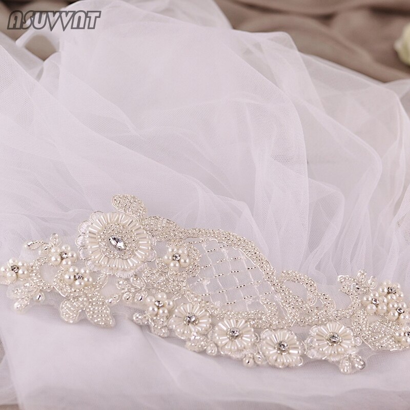Noble Wedding Veil Wedding Veils Flowers Pearls Br... – Grandado