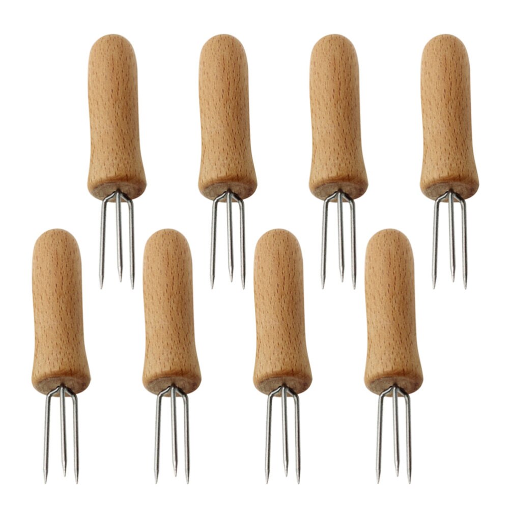 Stainless Steel Corn Cob Holder Wooden Handle Gril... – Grandado