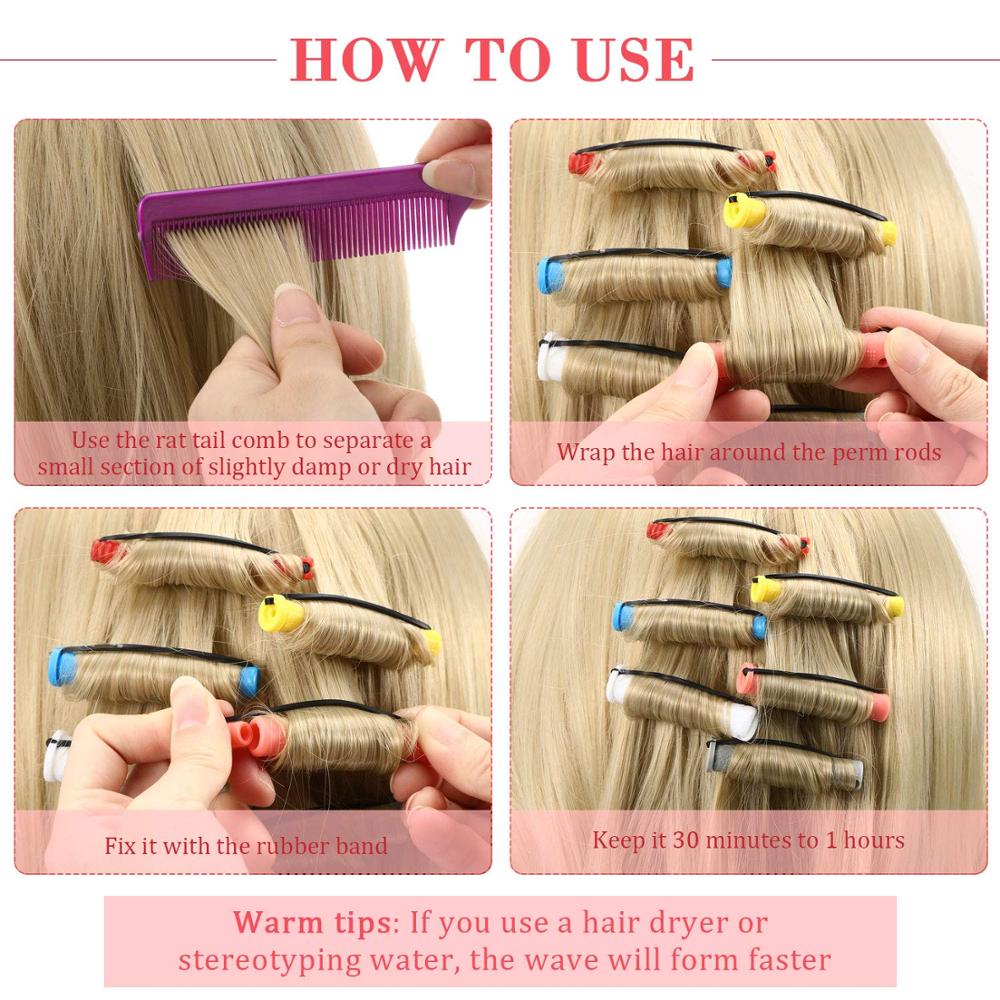 72 Pieces Hair Perm Rods Short Cold Wave Rods Plas... – Grandado
