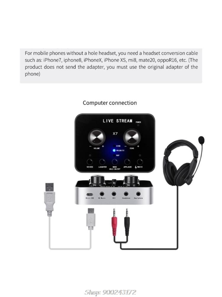 Externe Soundkarte Headset Mikrofon Webcast Live B... – Vicedeal
