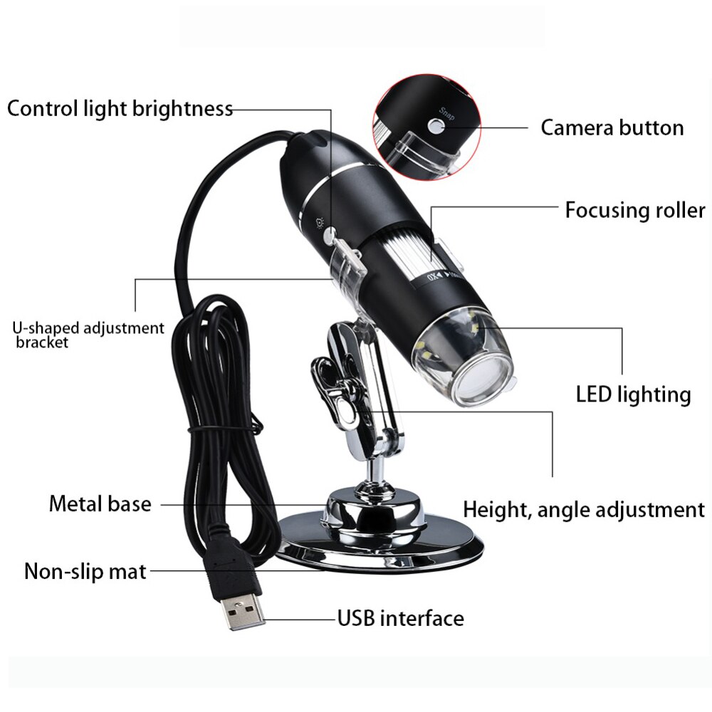 1600X USB Microscope numérique caméra Endoscope lo... – Grandado