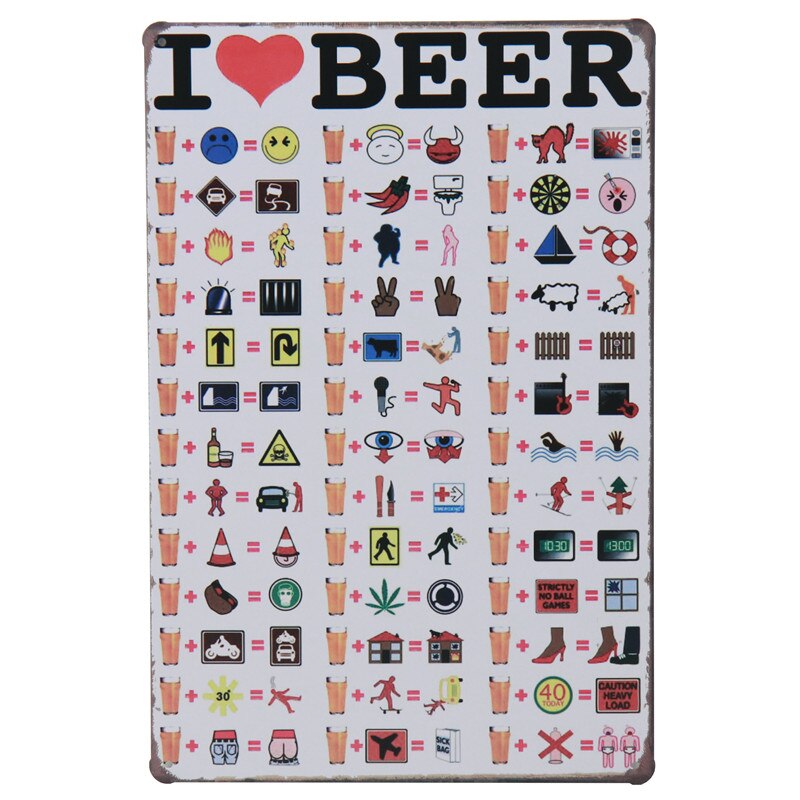 30X20cm Alcohol Plaque Vintage Metalen Tin Borden ... – Vicedeal