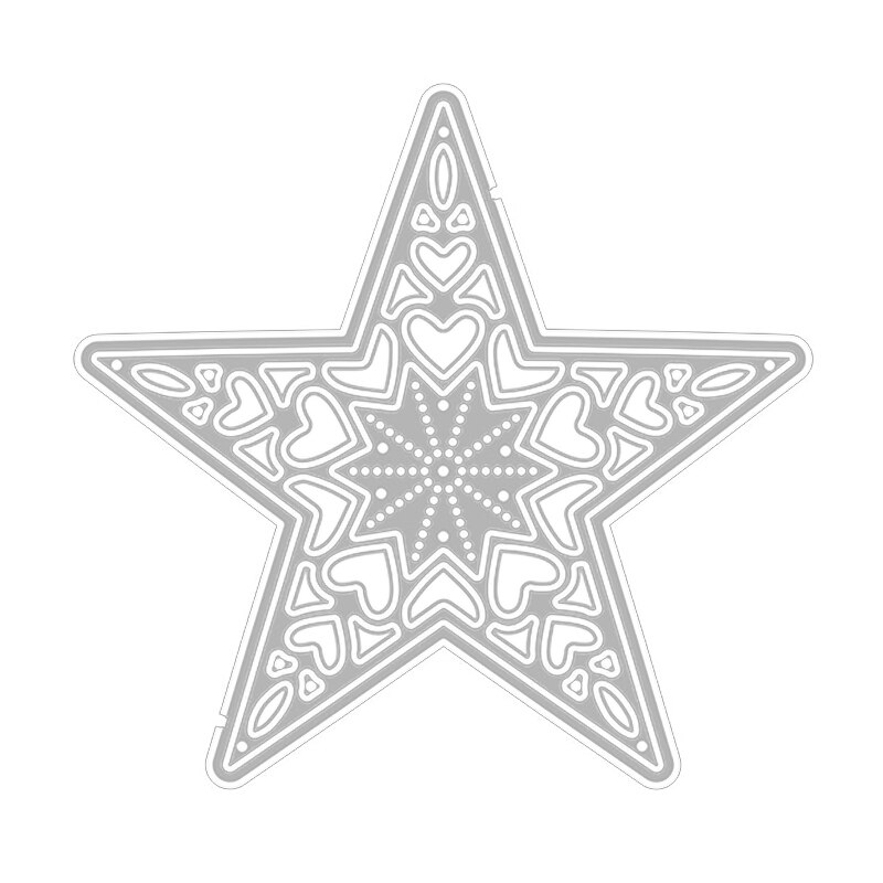 Pentagram Star Frame Heart and Snowflake Embossing... – Grandado