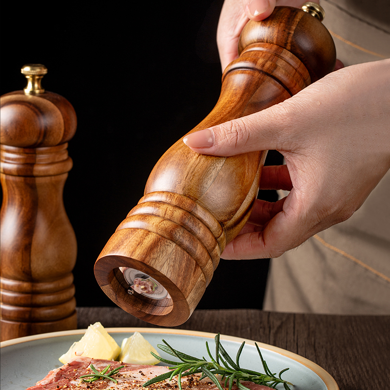 Acacia Wood Pepper Mill Grinders with base pepper ... – Vicedeal