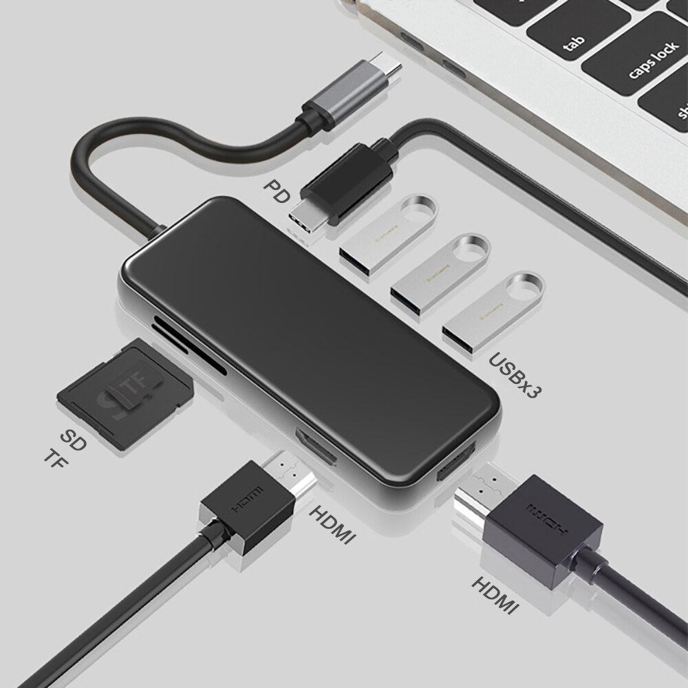 HUB USB C MST USB 3.0 Adapter Dock Type C PD/3 Dua... – Grandado HUB USB C MST USB 3.0 Adapter Dock Type C PD/3 Dua... – Grandado