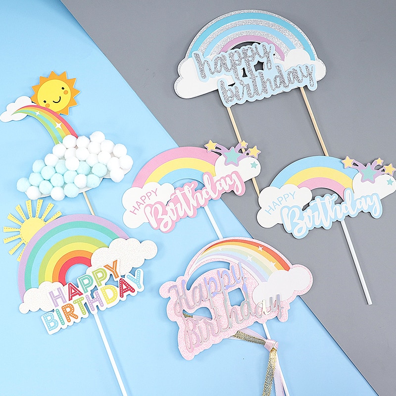 Cakelove Gelukkige Verjaardag Cake Topper Leuke Ra... – Grandado