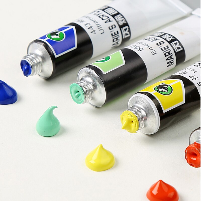 Acryl verf set 12/24 kleur beginner diy steen schi... – Vicedeal