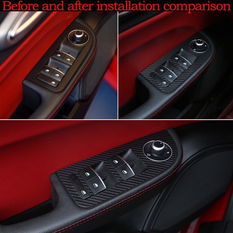 4pcs Car Door handle panel Trim Decoration 5D carb... – Vicedeal