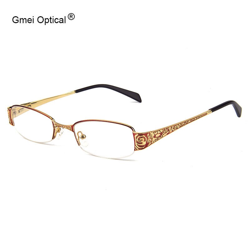 Gmei Optical Rectangular Half Rim Alloy Women Eygl Vicedeal 8087