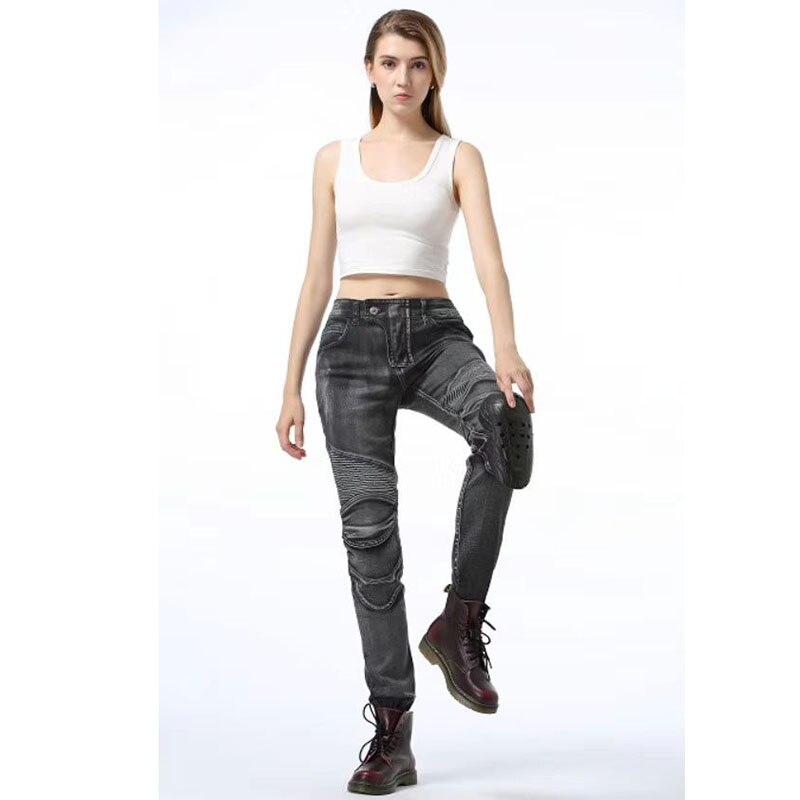 Women's Vintage Motorcycle Jeans Pantalones Motoci... – Grandado
