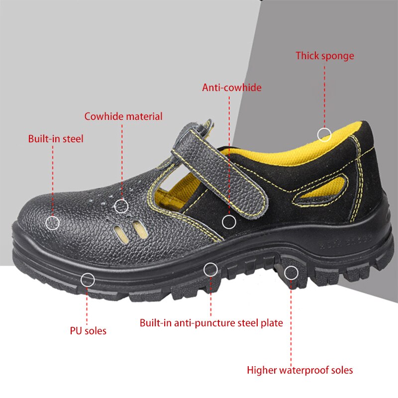 Breathable Work shoes Men Outdoor Steel Toe Cap Sa... – Grandado