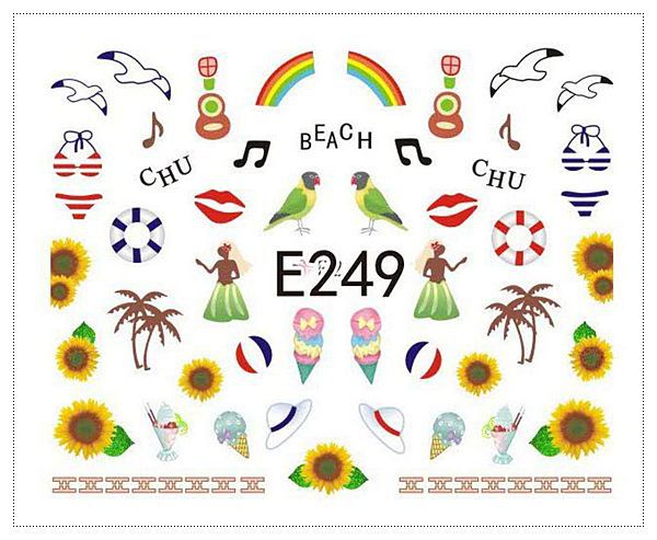 1 Sheet Nail Art Flamingo Palm Watermark Sticker T... – Grandado