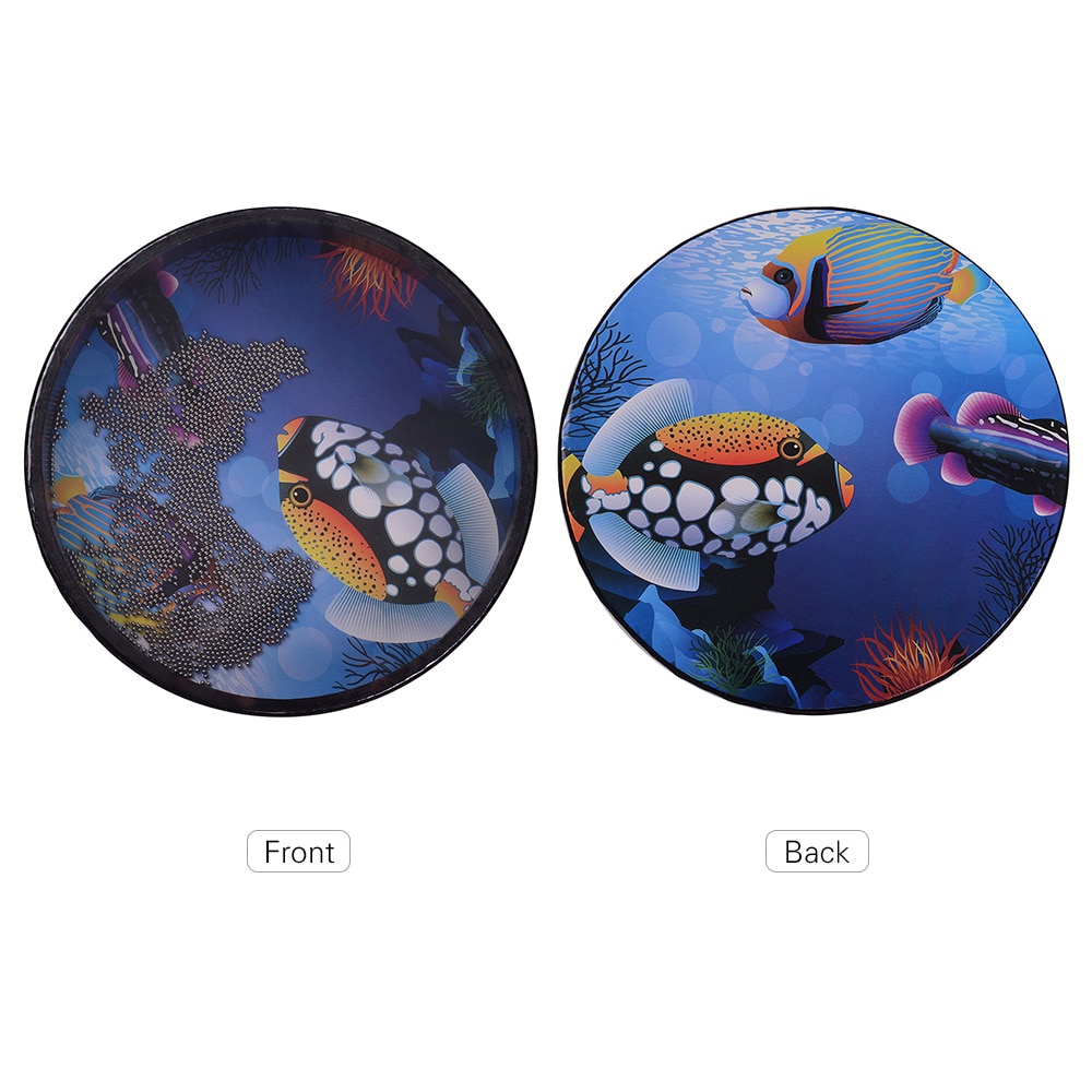 10-inch Solid Wooden Ocean Drum Sea Wave Drum Fram... – Grandado