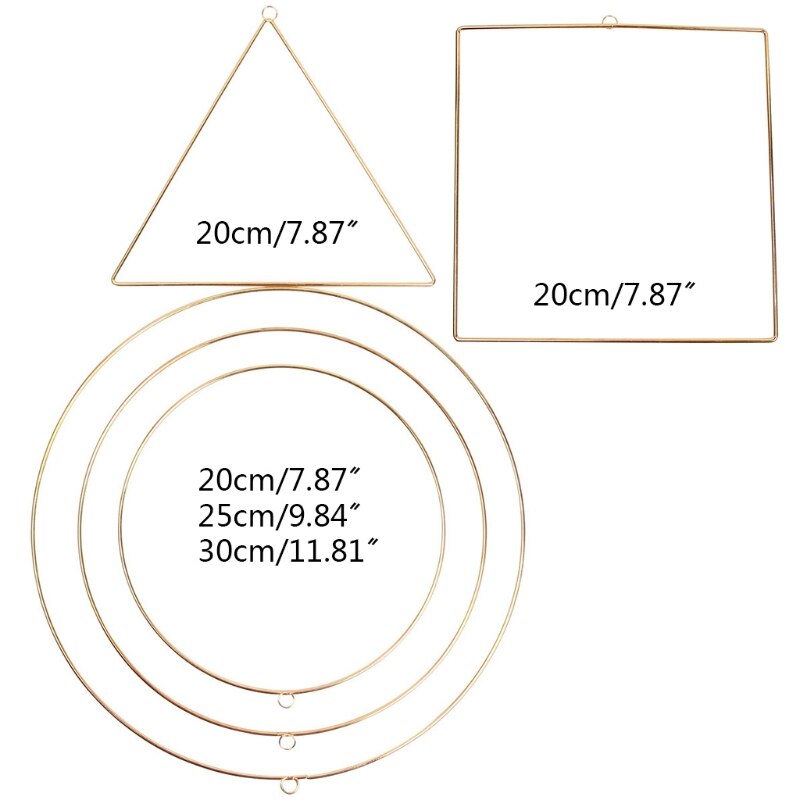 Metal Floral Hoops Round Square Triangle Wreath Ma... – Grandado