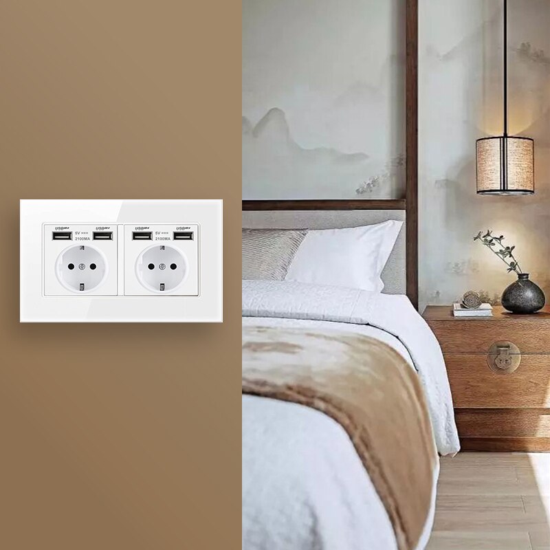 PSSRISE EU Standard Electrical Outlet Wall Crystal... – Vicedeal