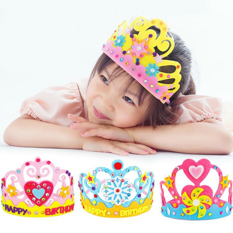 DIY Girls Craft Toys Sequins Crown Flower Star Pat... – Grandado