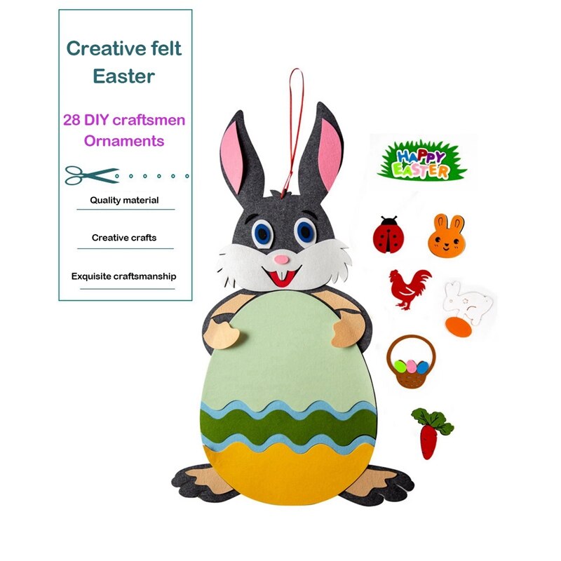 Easter Bunny Diy Home Decor Felt Pendant Wall Hang... – Grandado