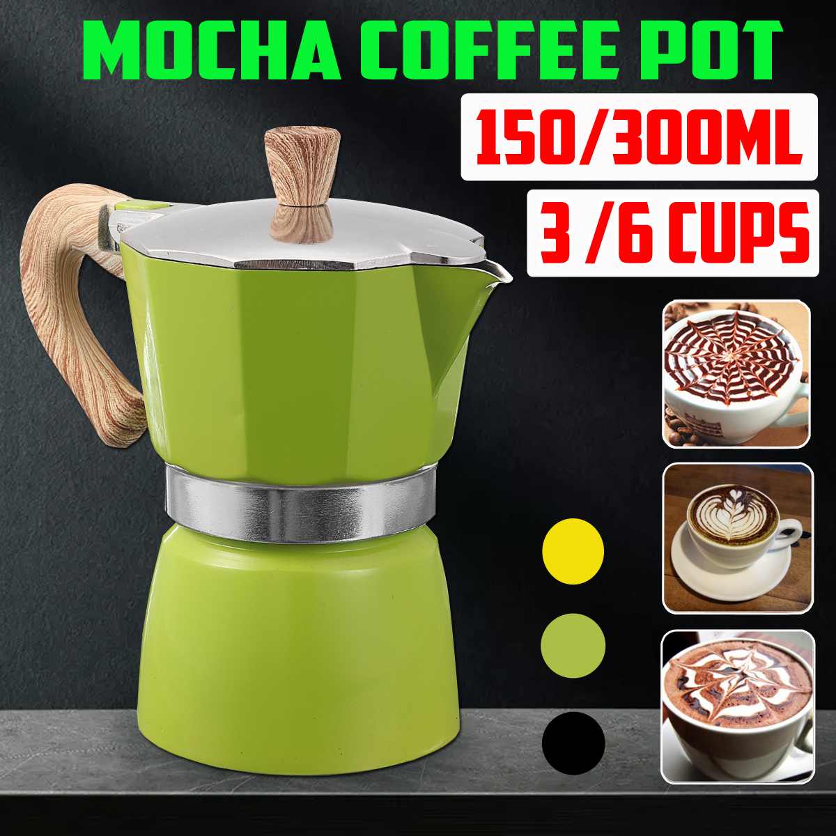 150ml 300ml 450ml Aluminum Coffee Maker Coffee Pot... – Vicedeal