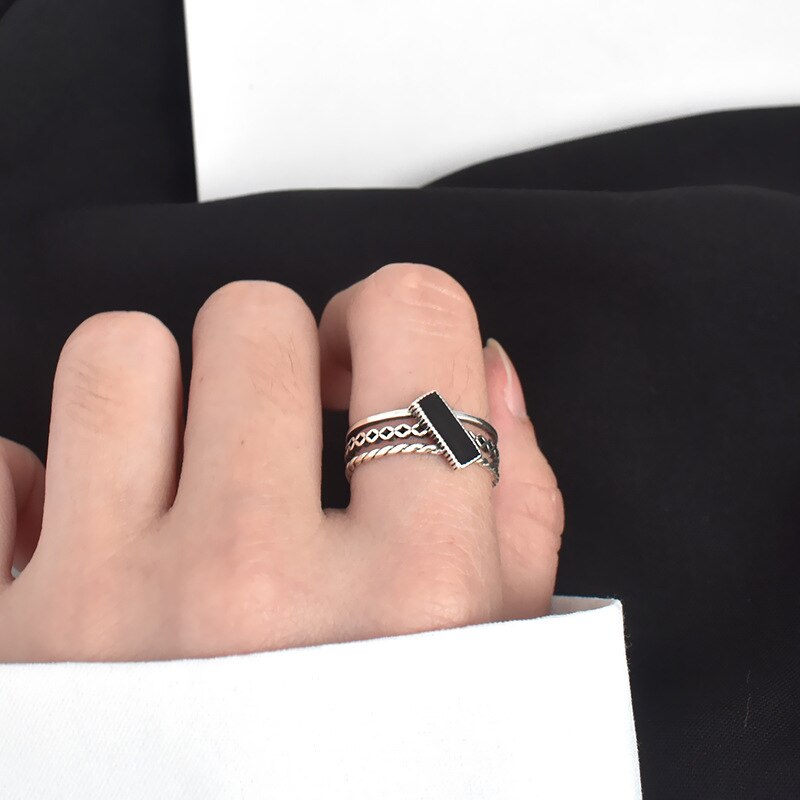 Persoonlijkheid Bohemian Vintage Zwarte Ringen Voo... – Grandado