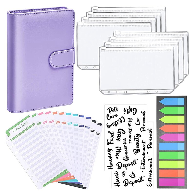 A6 Binder,PU Refillable 6 Ring Notebook Binder Bin... – Vicedeal