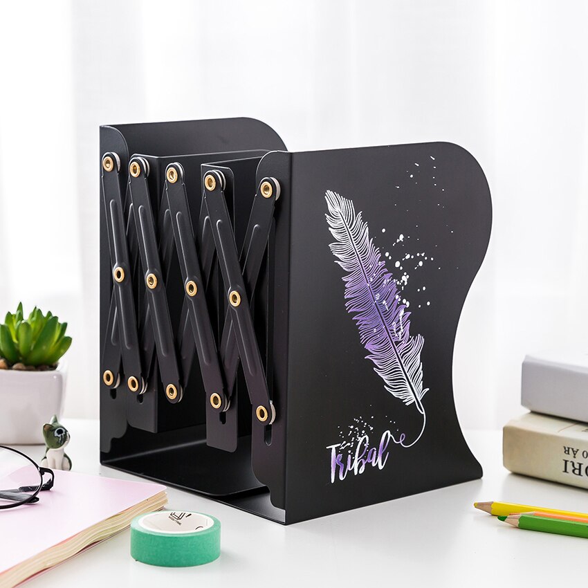 Colorful Feather Adjustable Stretch Bookends Heavy... – Grandado