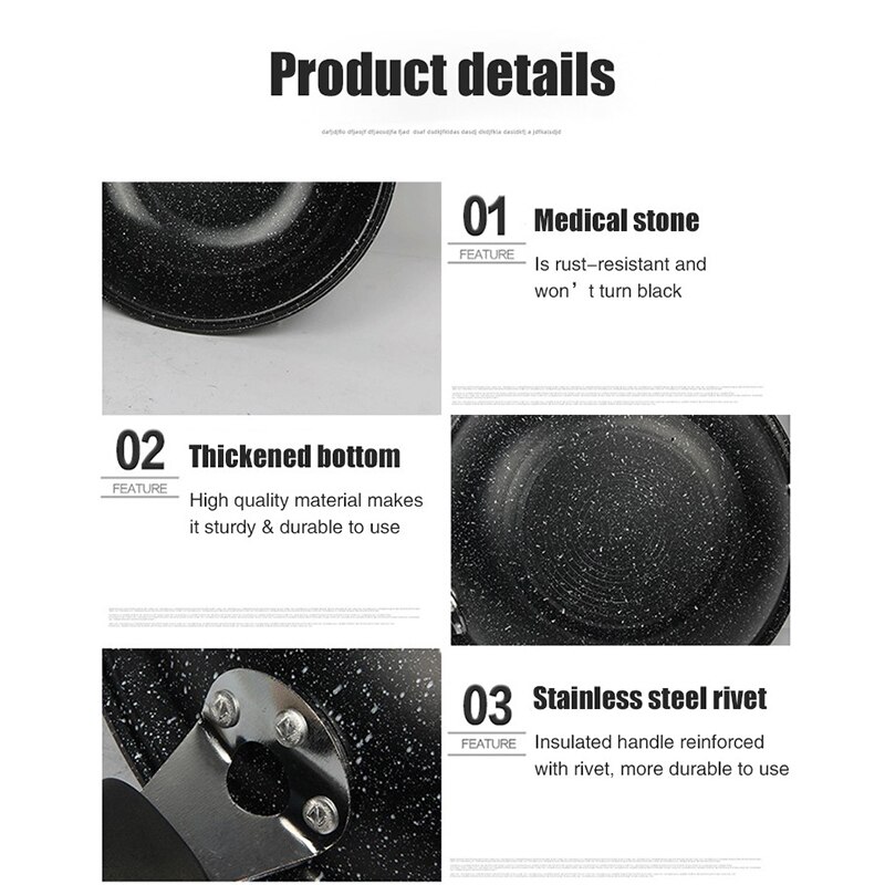 32cm Frying Pan Wok Set No Oily Smoke Non-Stick Pa... – Vicedeal