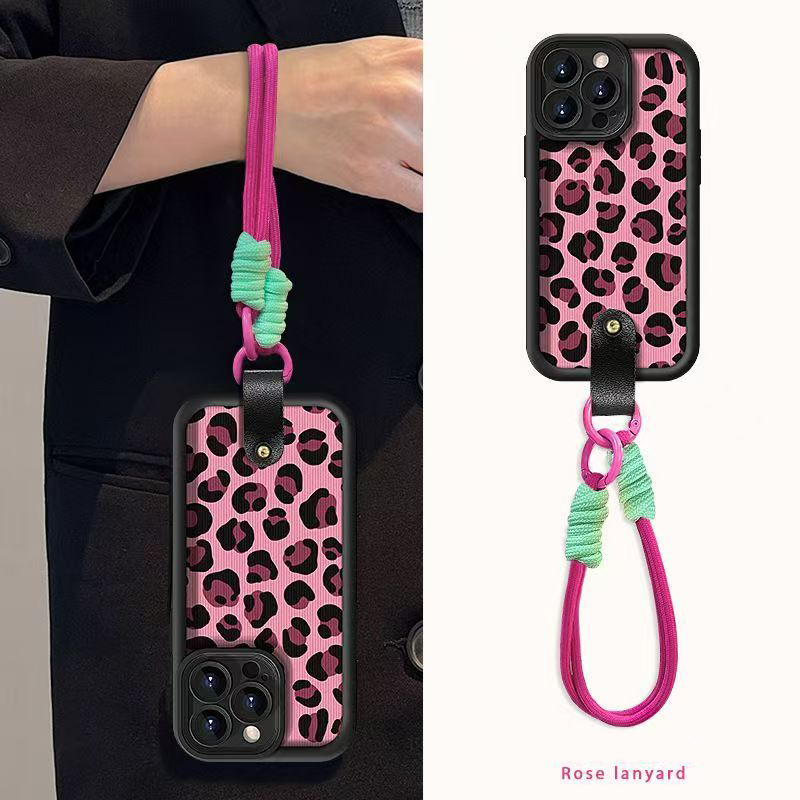 Rose Leopard drucken Handgelenk Gurt Telefon Fall ... – Grandado