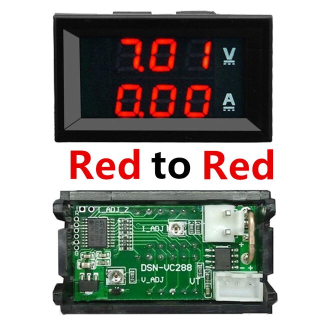 DC 100V 10A Voltmeter Ammeter Blue + Red LED Amp D... – Grandado