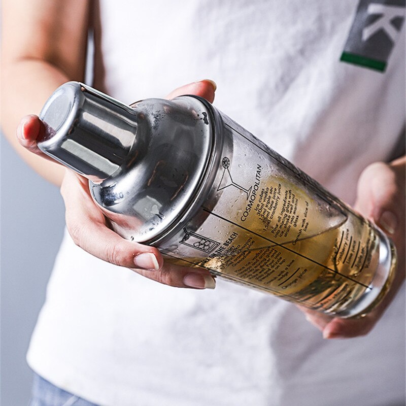 400ml Glass Cocktail Shaker with Stainless steel C... – Vicedeal