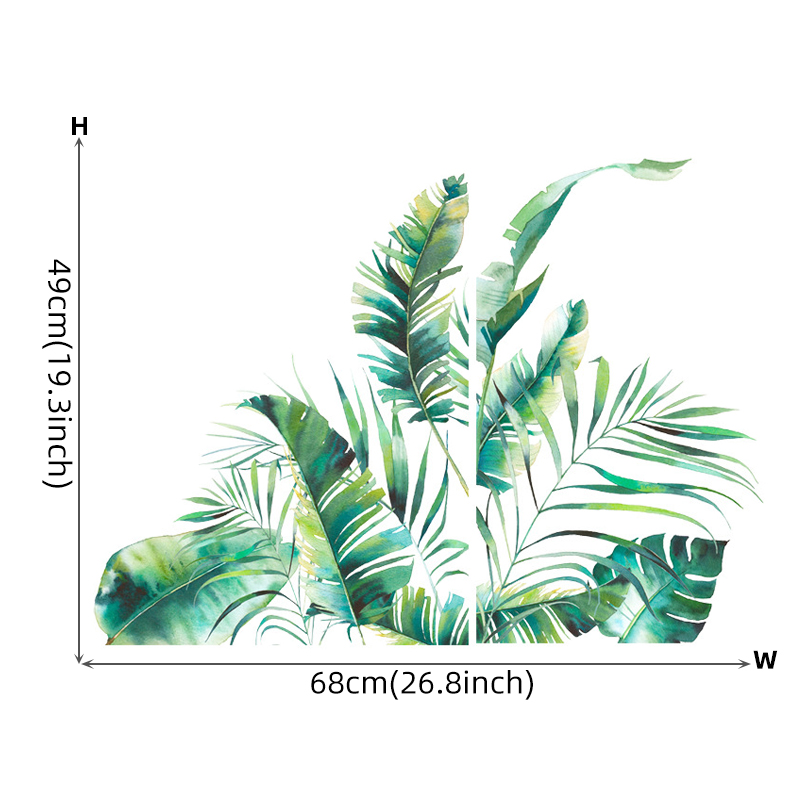 Autocollants muraux en aquarelle, feuilles tropica... – Grandado