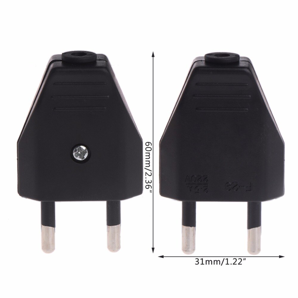 2 Stuks Duitse Type Europese 2 Pin Stekkers Netwer... – Vicedeal