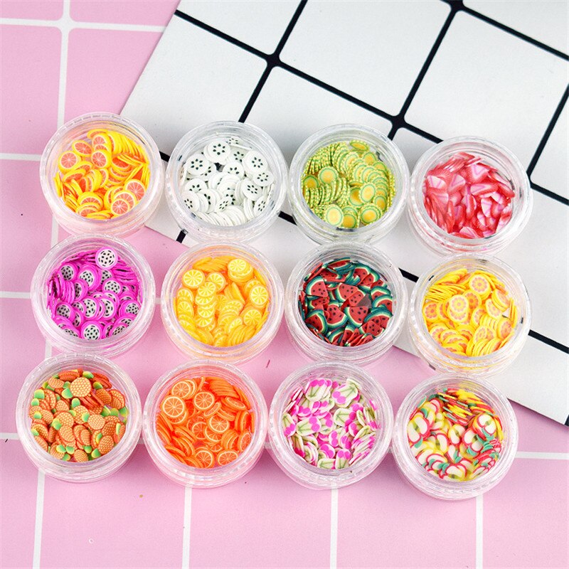 12 Potten/Set Nail Fimo Fruit Plakjes Nail Art Rhi... – Vicedeal